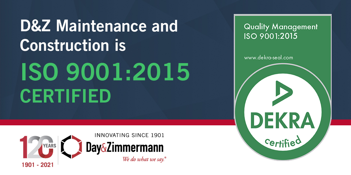 Day & Zimmermann Maintenance and Construction Division Receives ISO ...