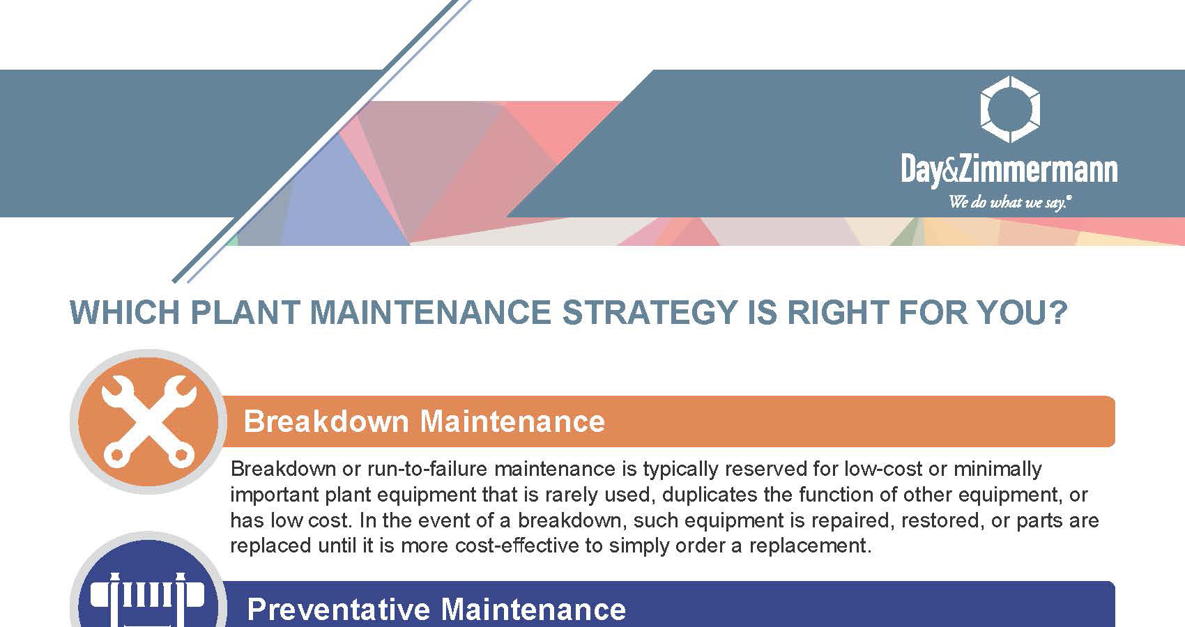Plant Maintenance Strategy Assessments